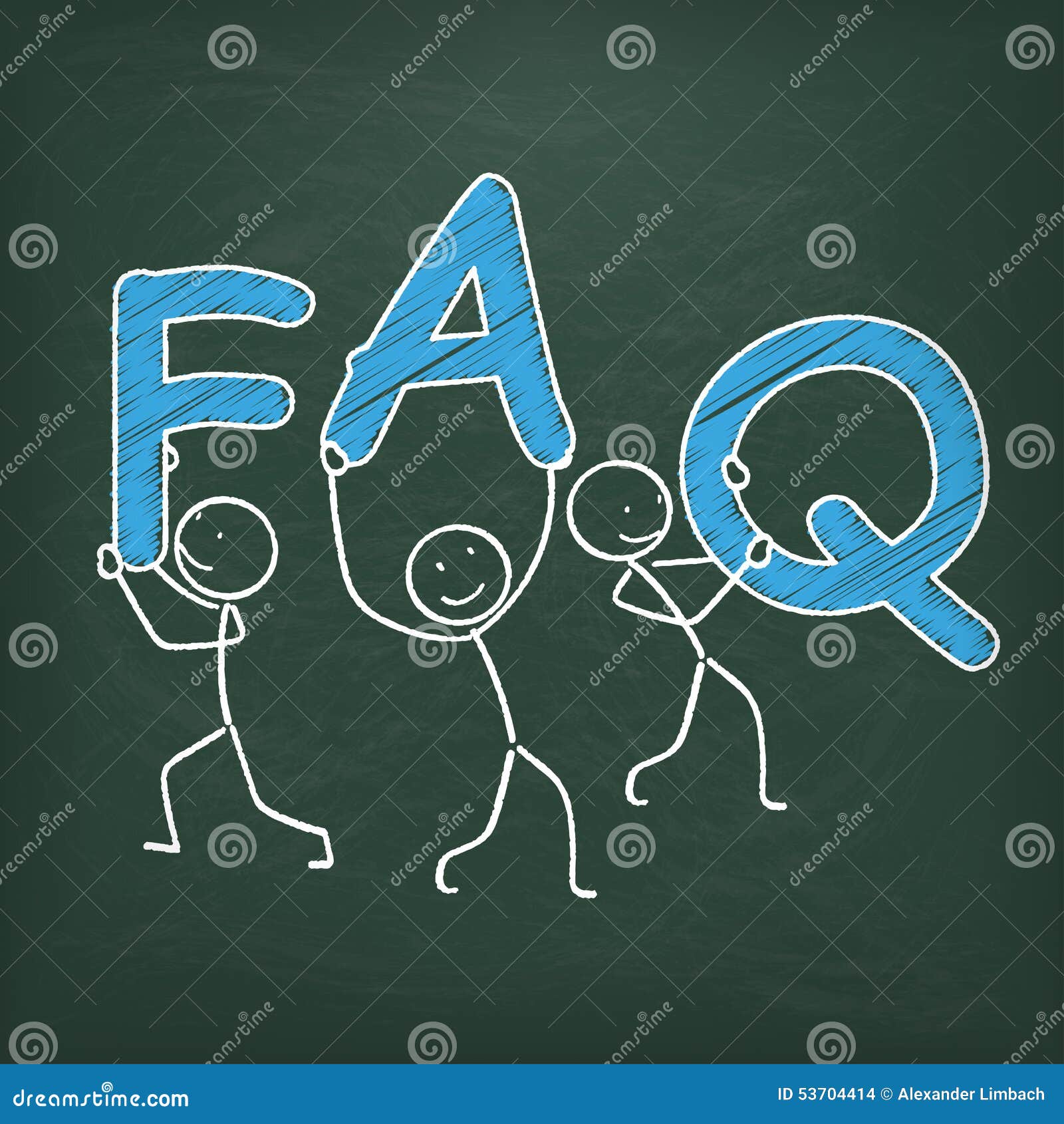 Blackboard Stickman FAQ stock vector. Illustration of choise - 53704414
