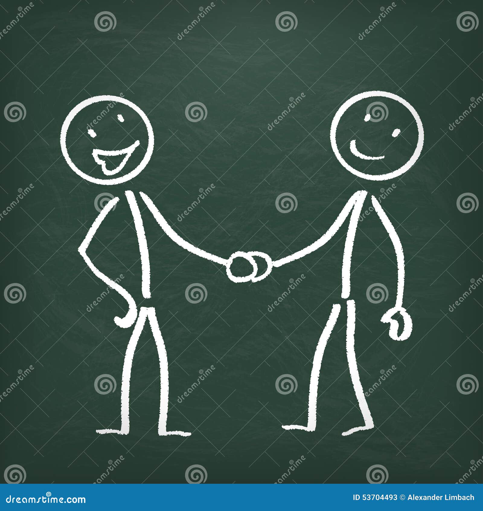 Stickman Handshake Successful Chart Vector Illustration | CartoonDealer ...
