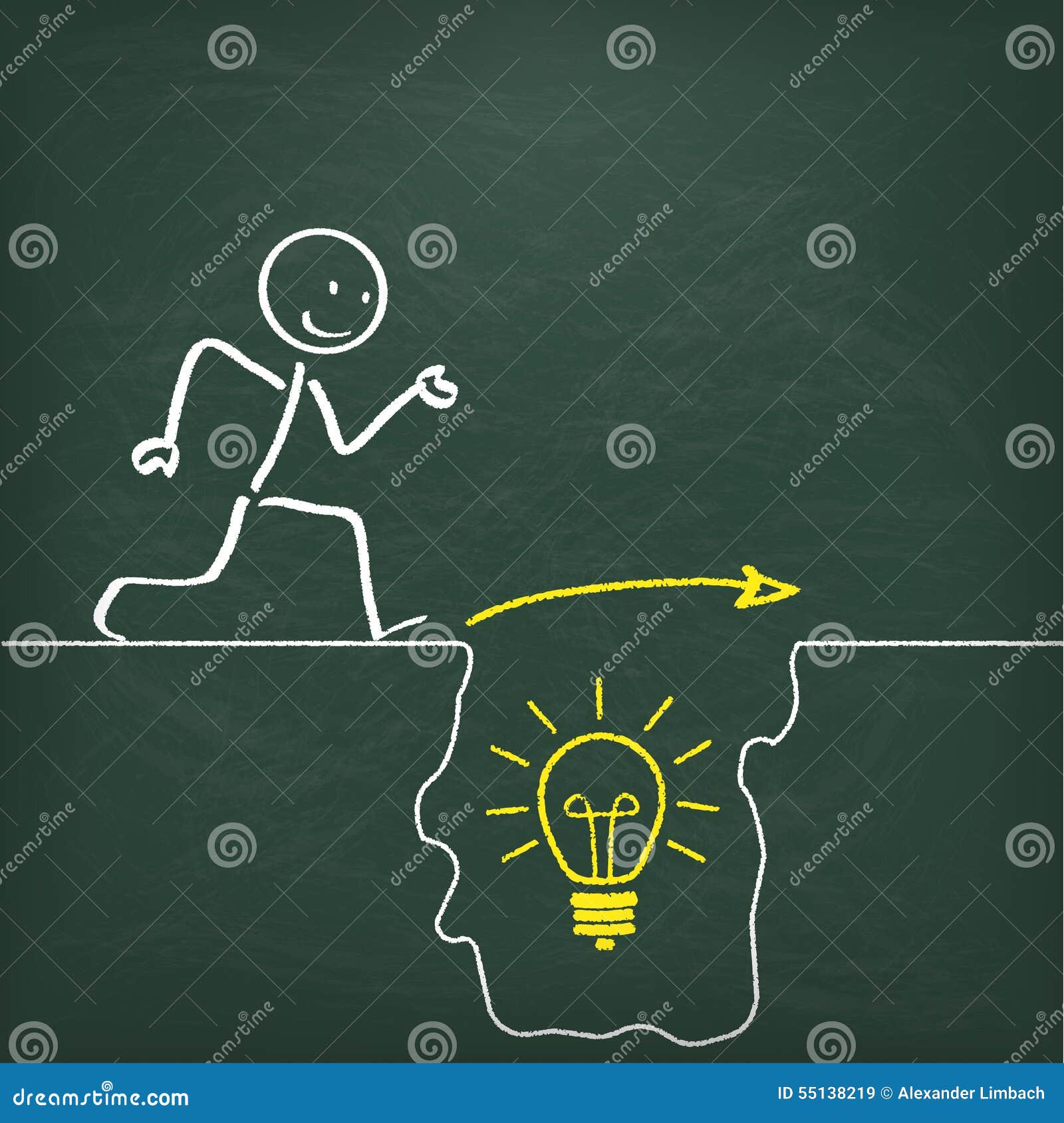 Blackboard Stickman Woman Concept Planning Vector Illustration ...