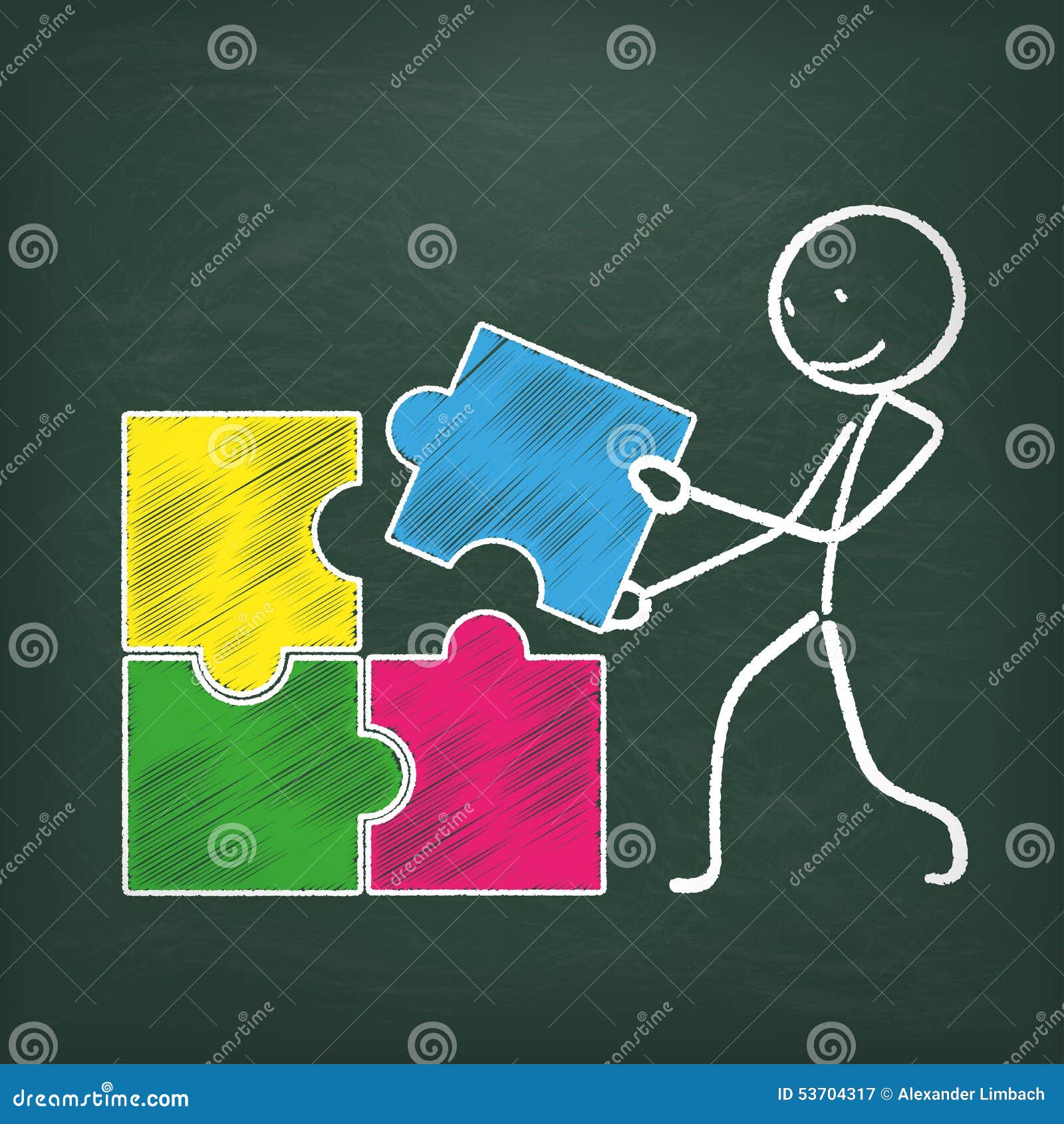 Blackboard Stickman Woman Concept Planning Vector Illustration ...