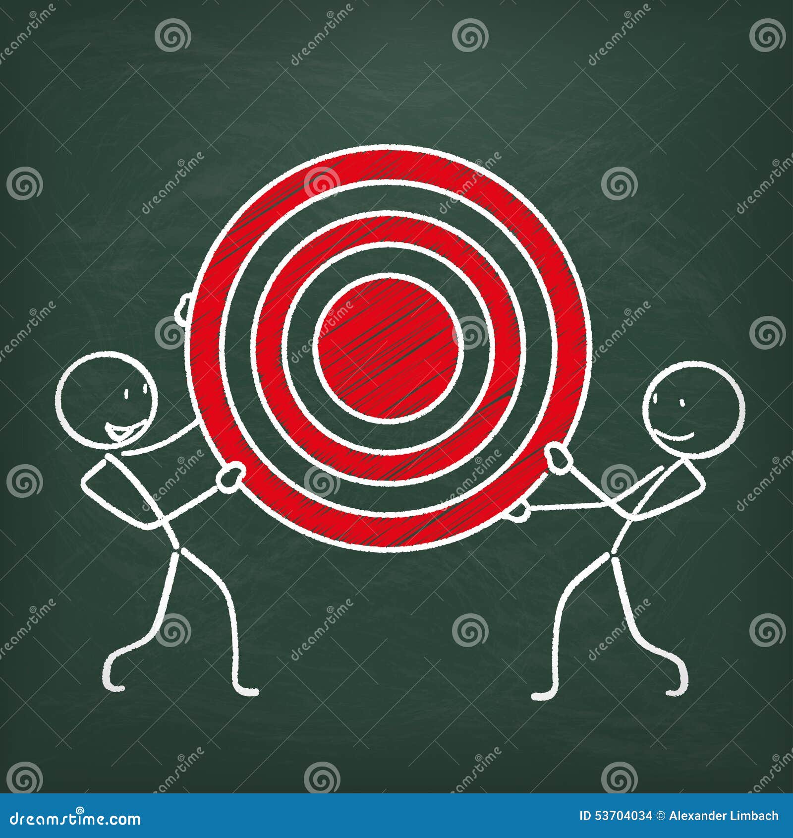 Blackboard Stickman 2 Red Target Stock Vector - Illustration of lead ...