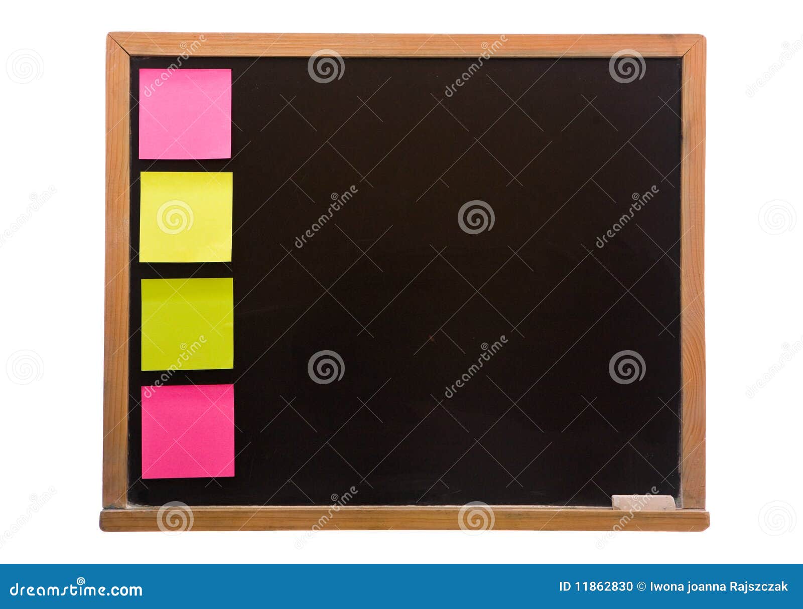 Blackboard with sticky stock photo. Image of chalkboard - 11862830