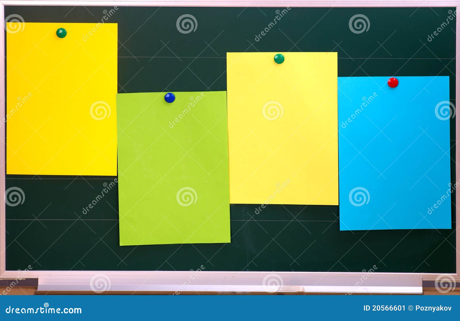 Blackboard with Sticky Notes Stock Image - Image of dirty, desk: 20566601