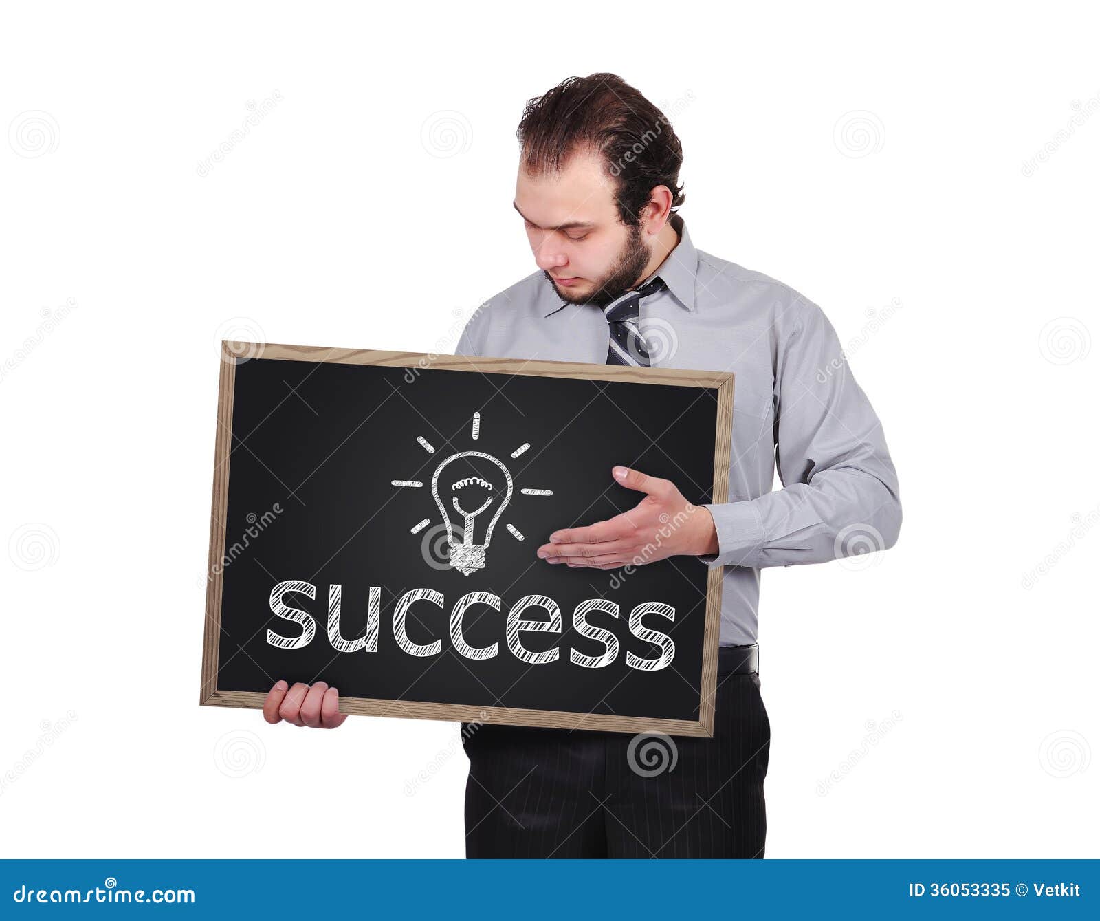 Blackboard with success stock image. Image of person - 36053335