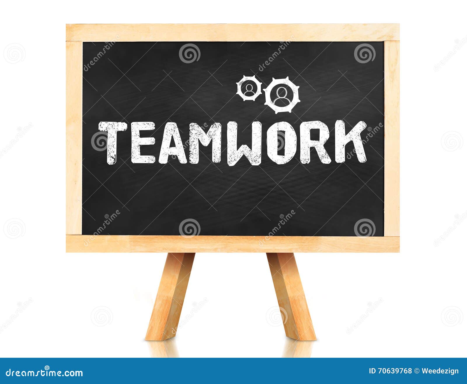 Blackboard With Teamwork Word And Icon On White Background ,Business ...