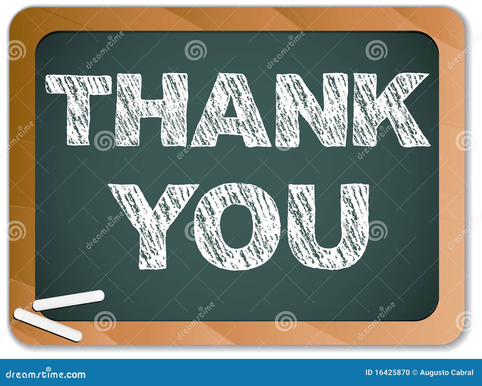 Blackboard with Thank You Message Stock Vector - Illustration of blank ...