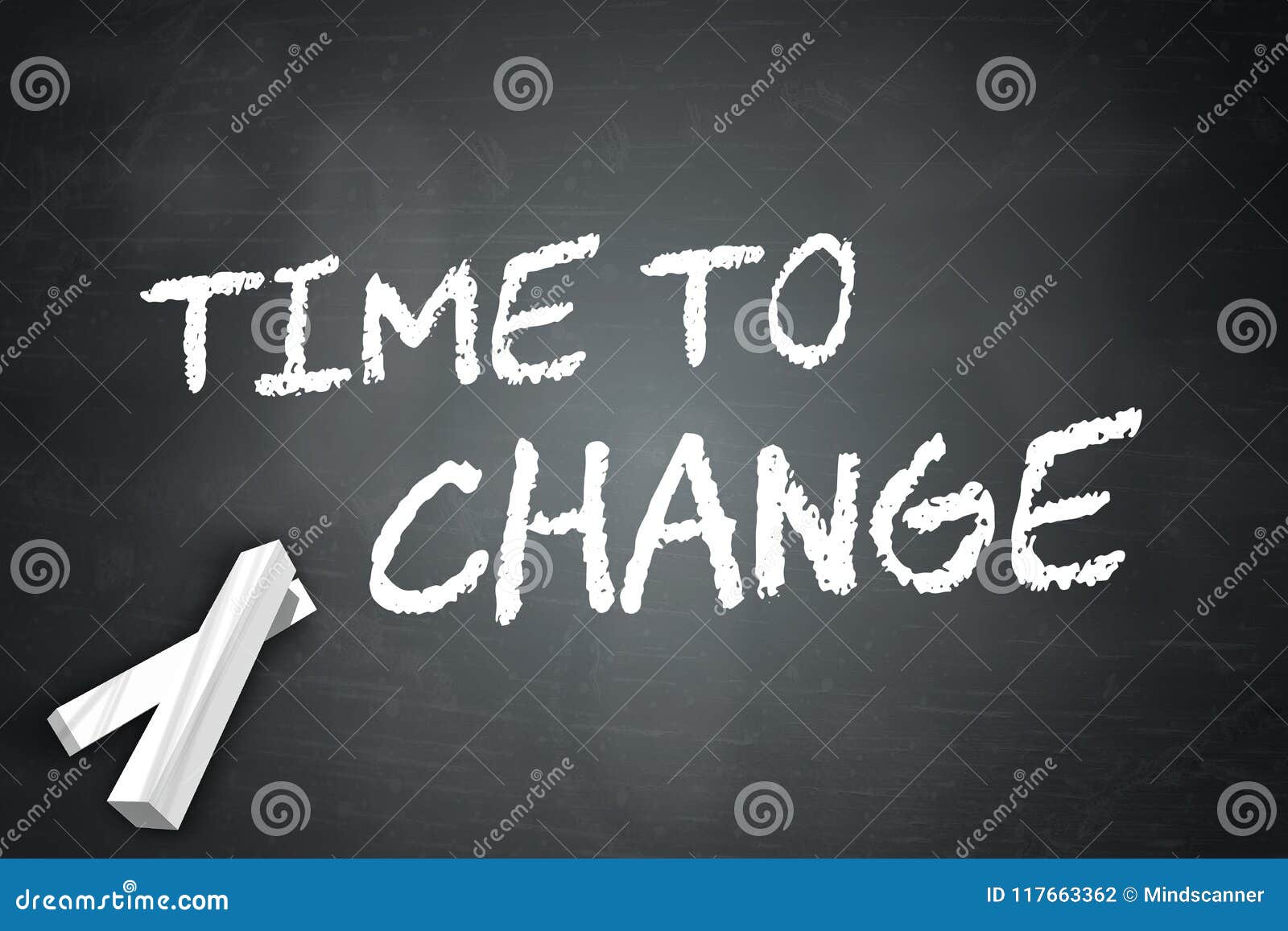 Blackboard Time To Change stock illustration. Illustration of ...