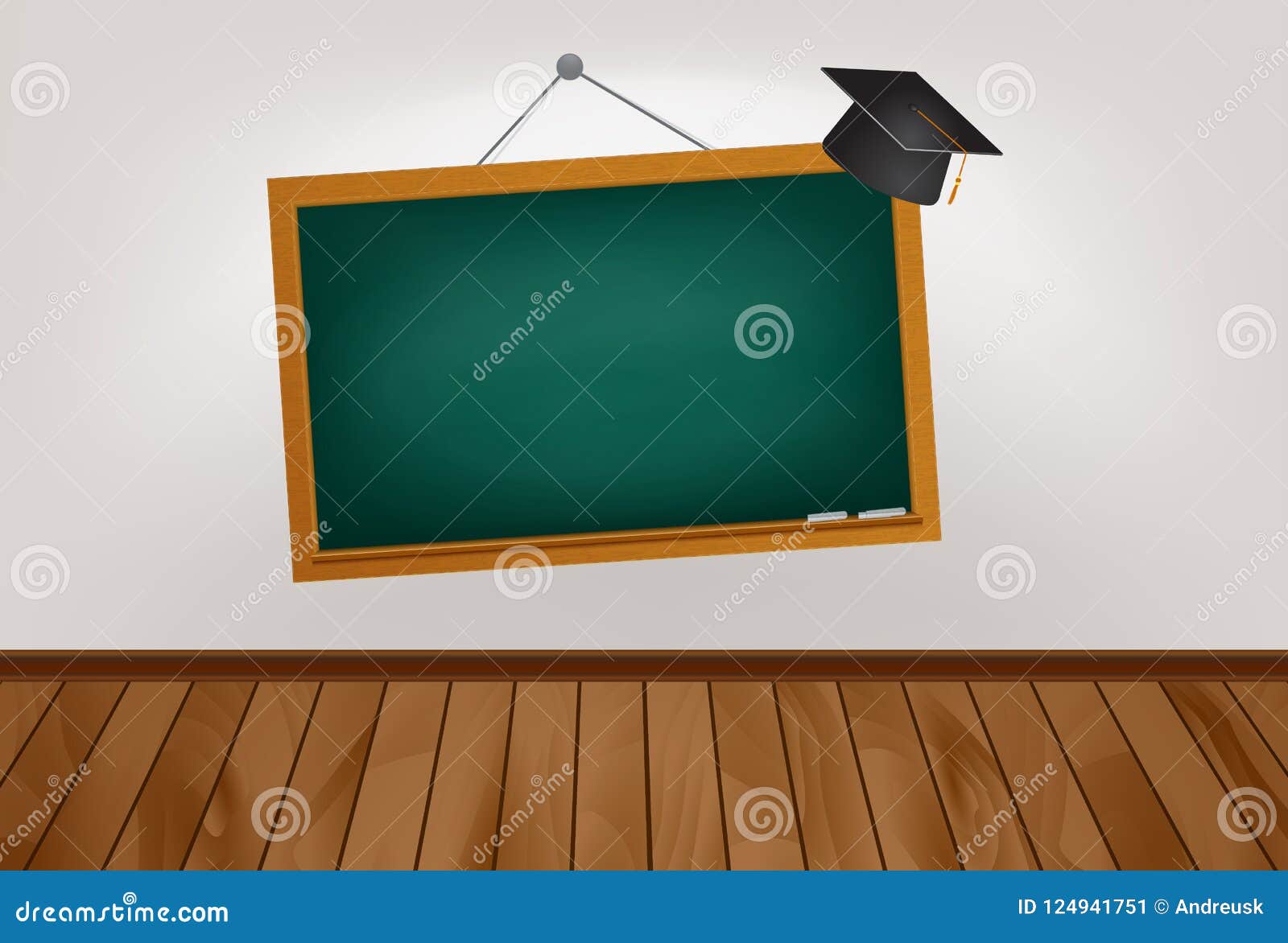 Blackboard at university stock vector. Illustration of empty - 124941751