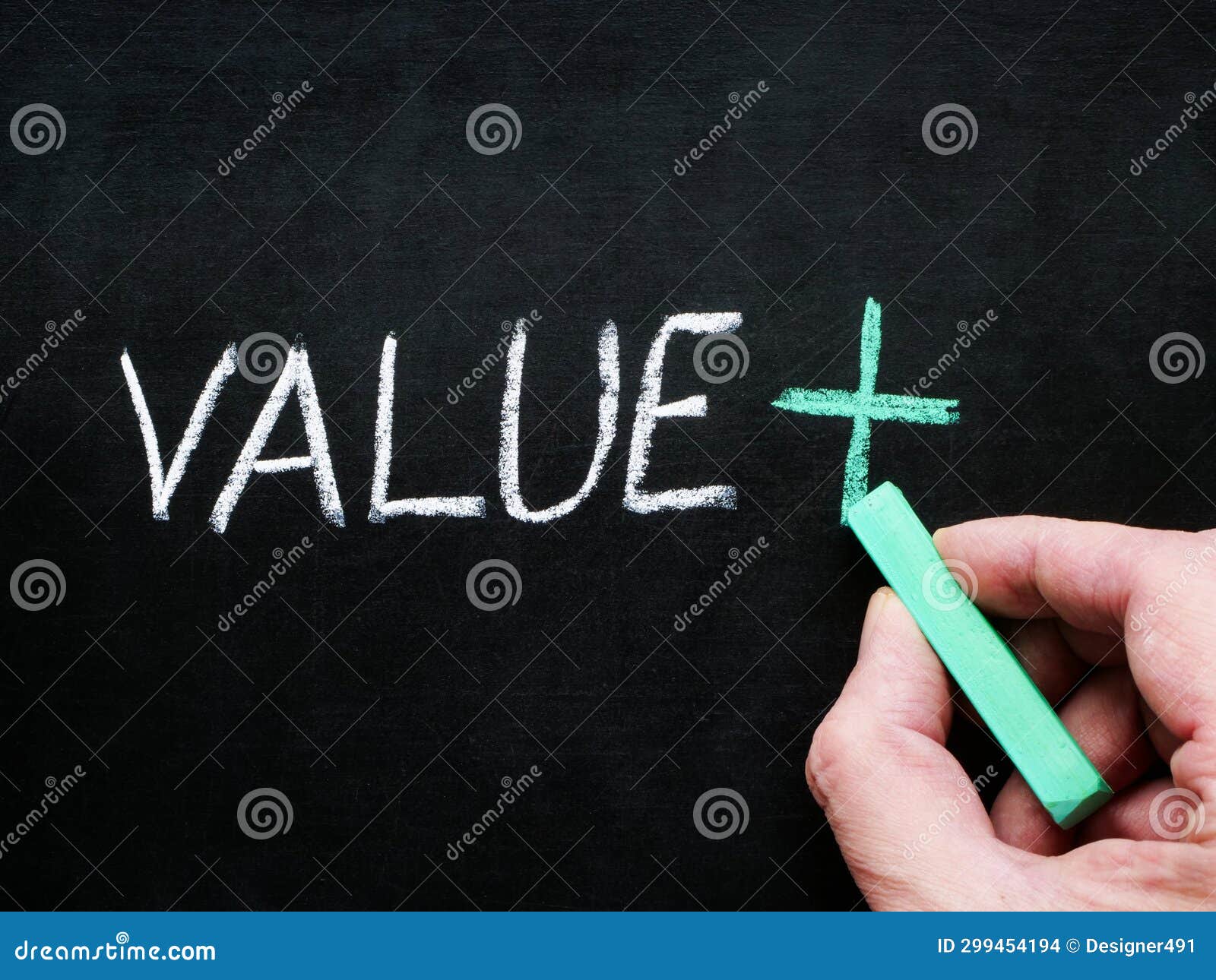 Blackboard with Value Inscription and Plus Sign. Stock Photo - Image of ...