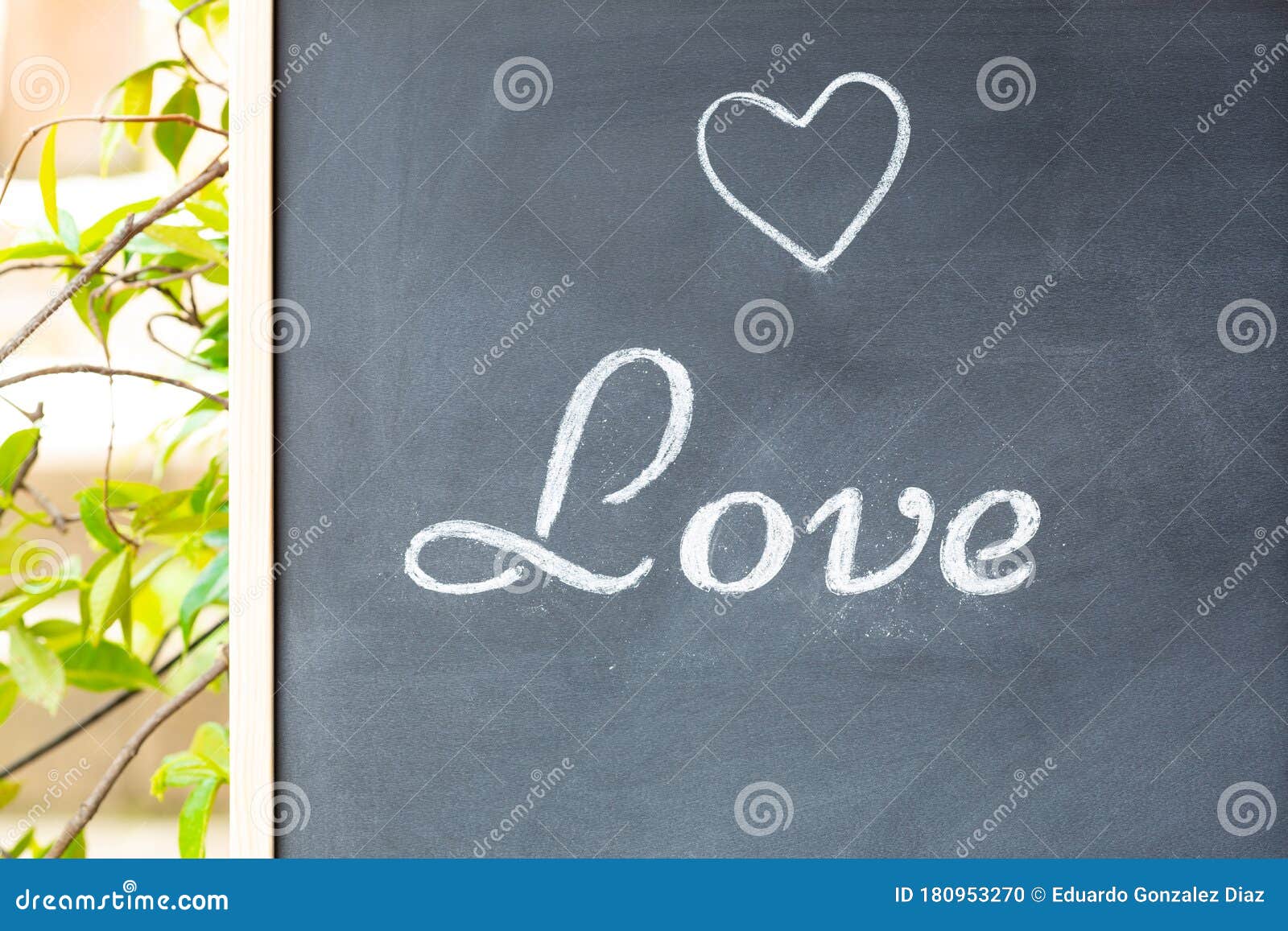 Blackboard with the Word Love Stock Photo - Image of panel, message ...