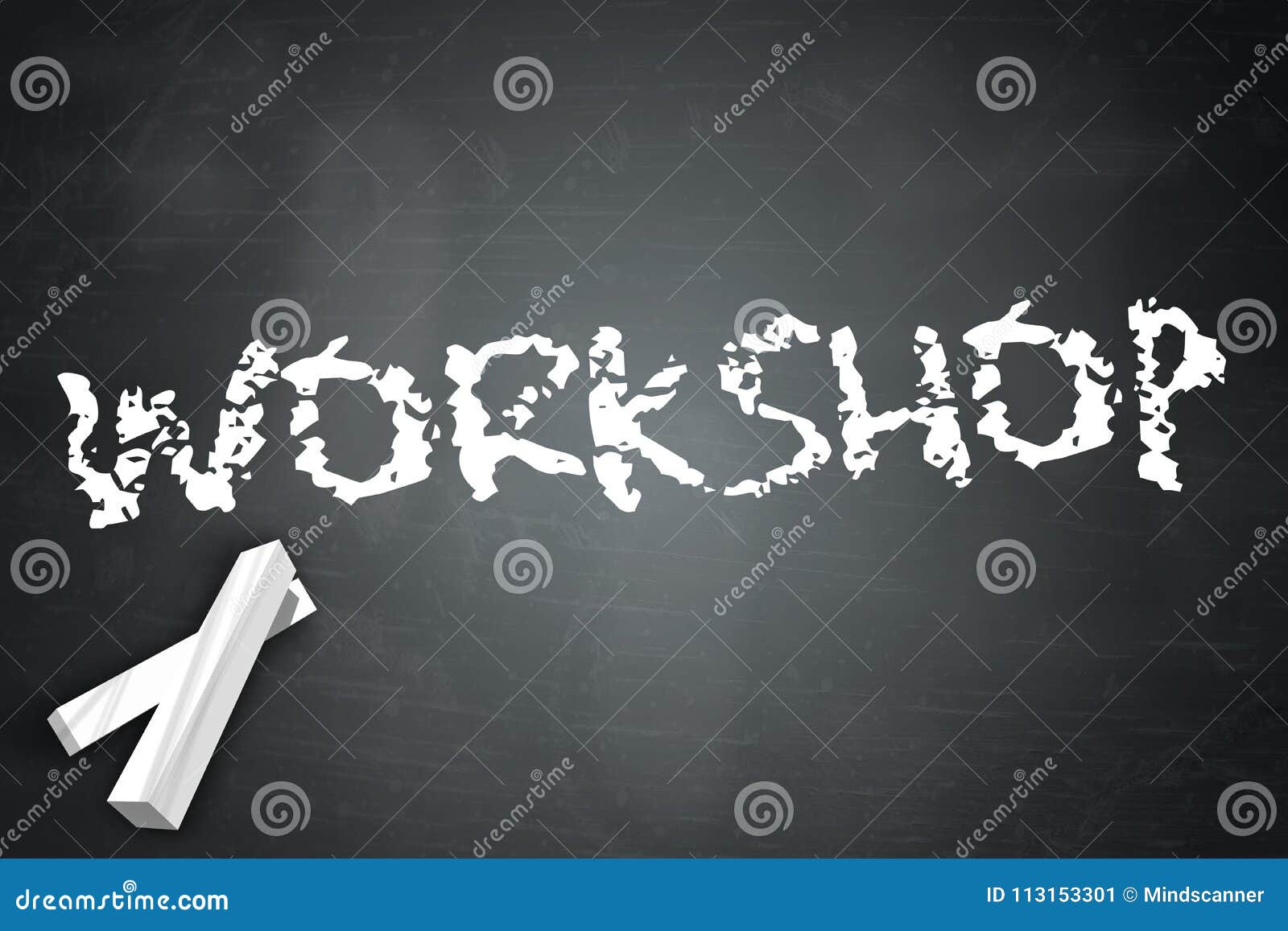 Blackboard Workshop stock illustration. Illustration of improvement ...