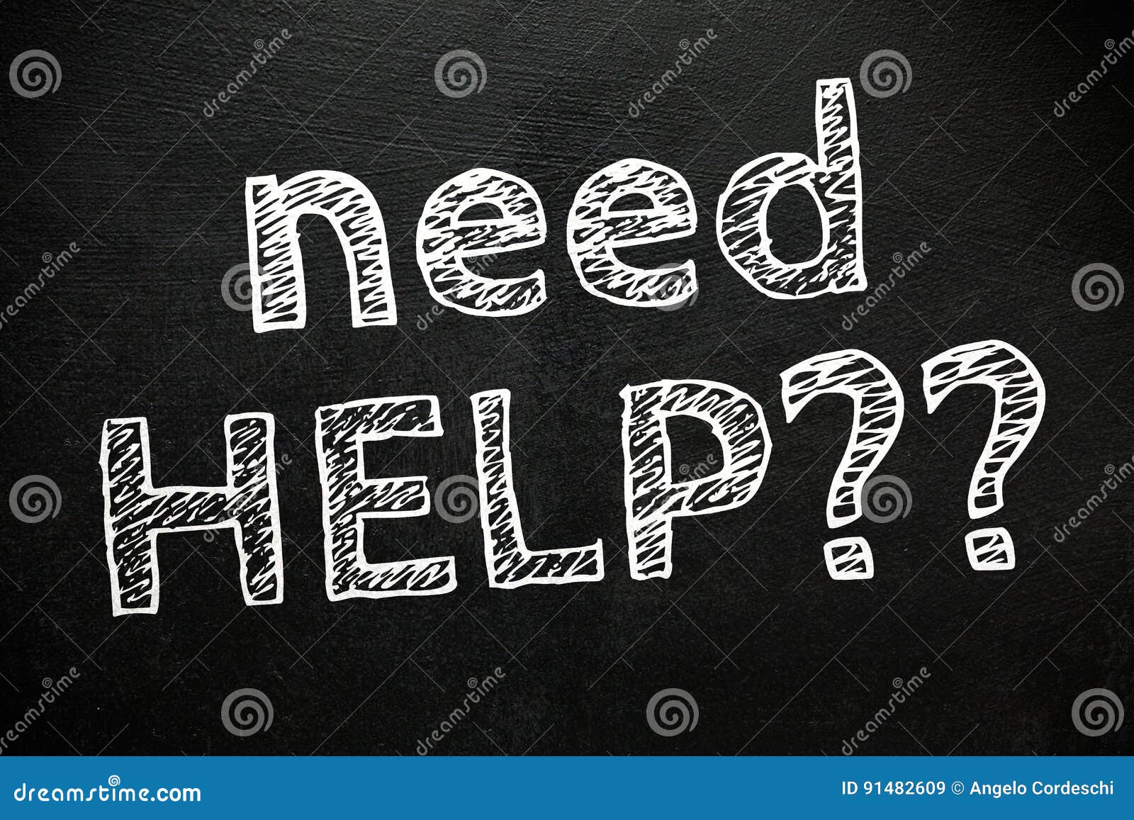 Blackboard with the Writing Need Help Stock Illustration - Illustration ...
