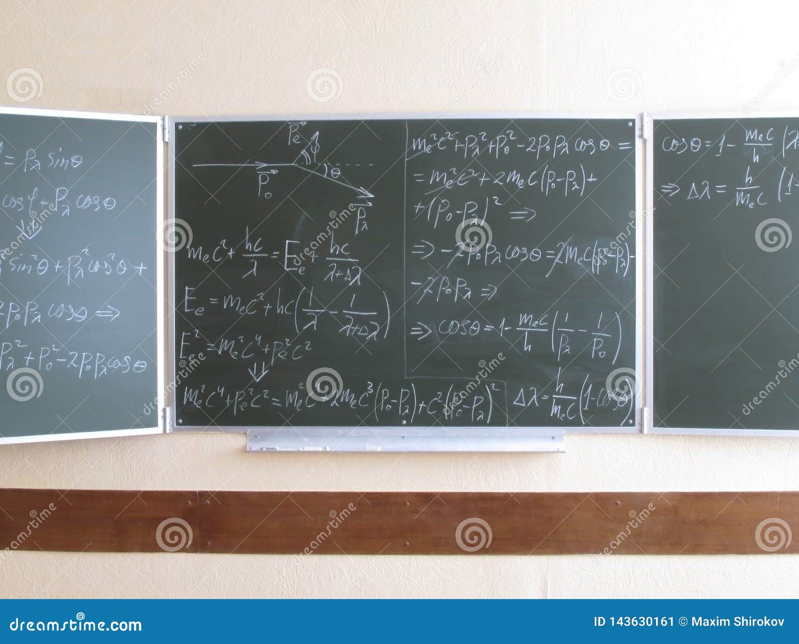 Blackboard Written with Physical Formulas Stock Image - Image of ...
