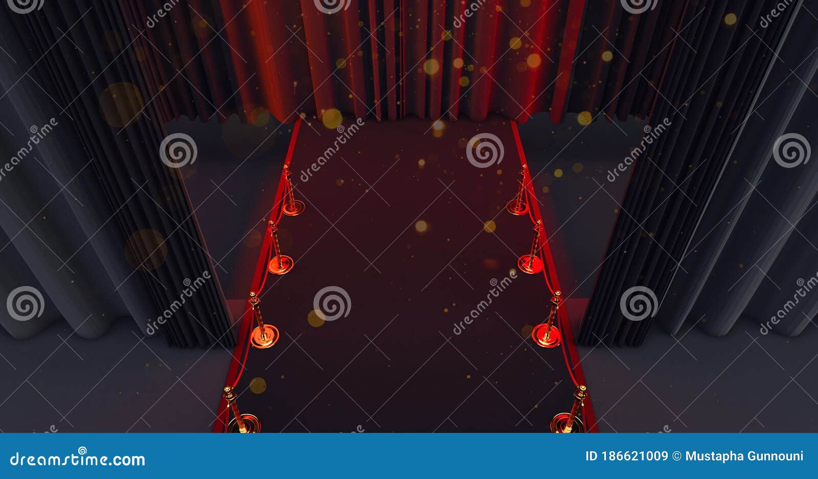 Velvet Ropes and Lights in the Background Stock Image - Image of golden ...