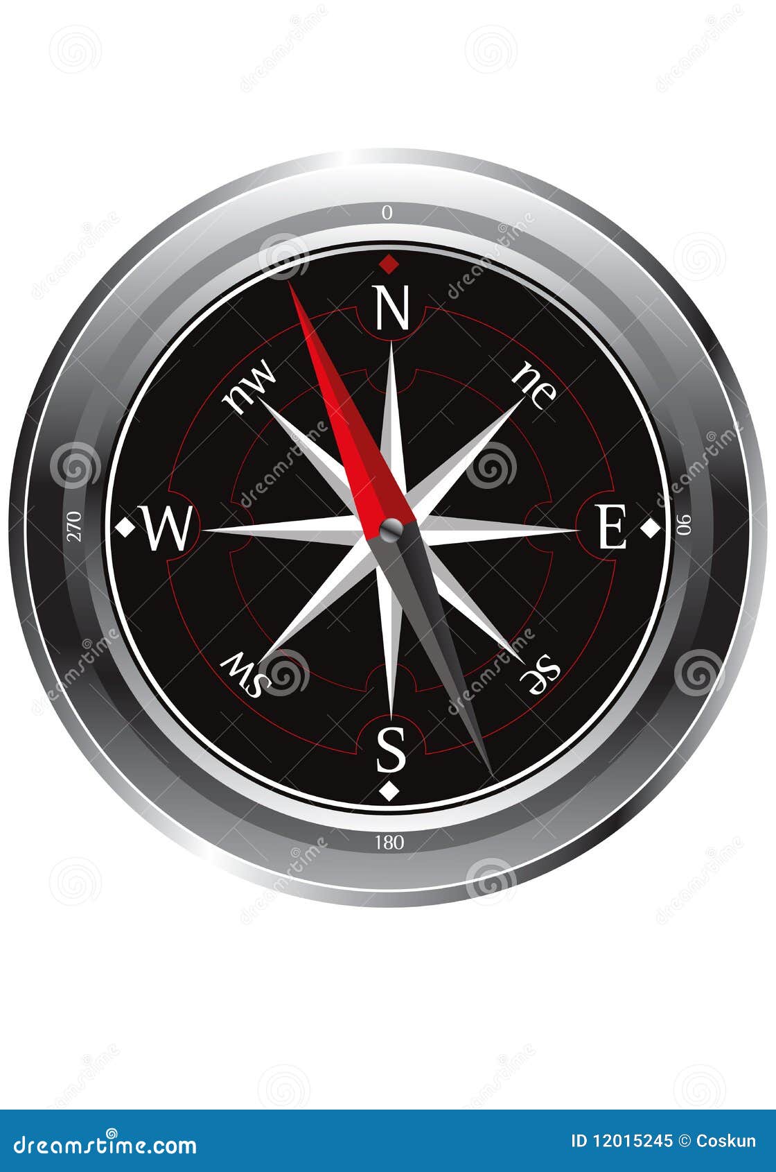 Blackcompass.eps stock vector. Illustration of east, arrow - 12015245