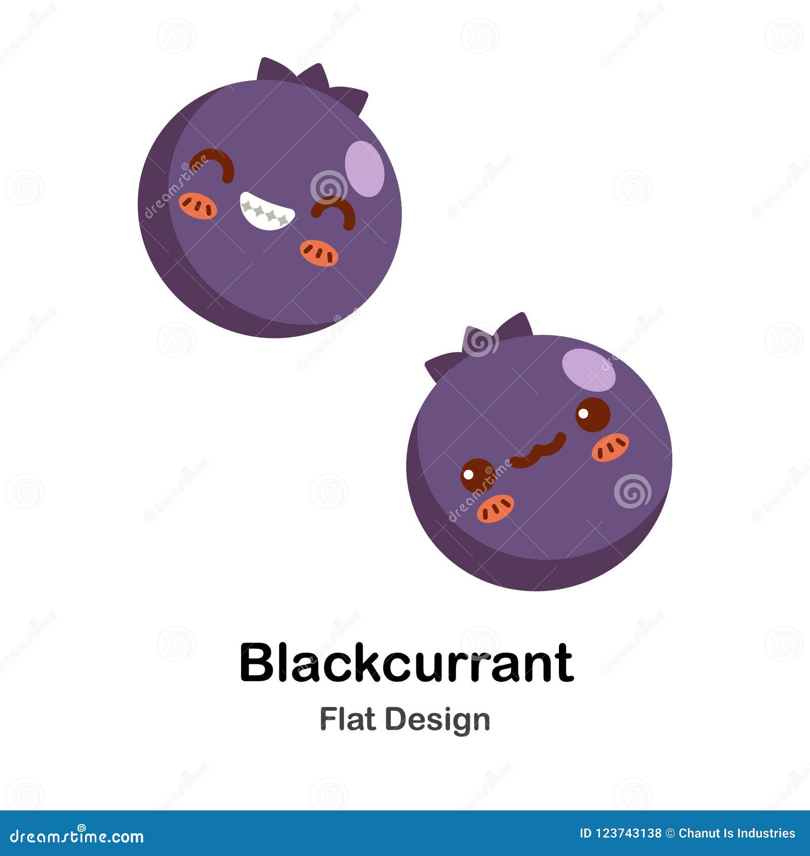 Blackcurrant Flat Icon stock vector. Illustration of black - 123743138