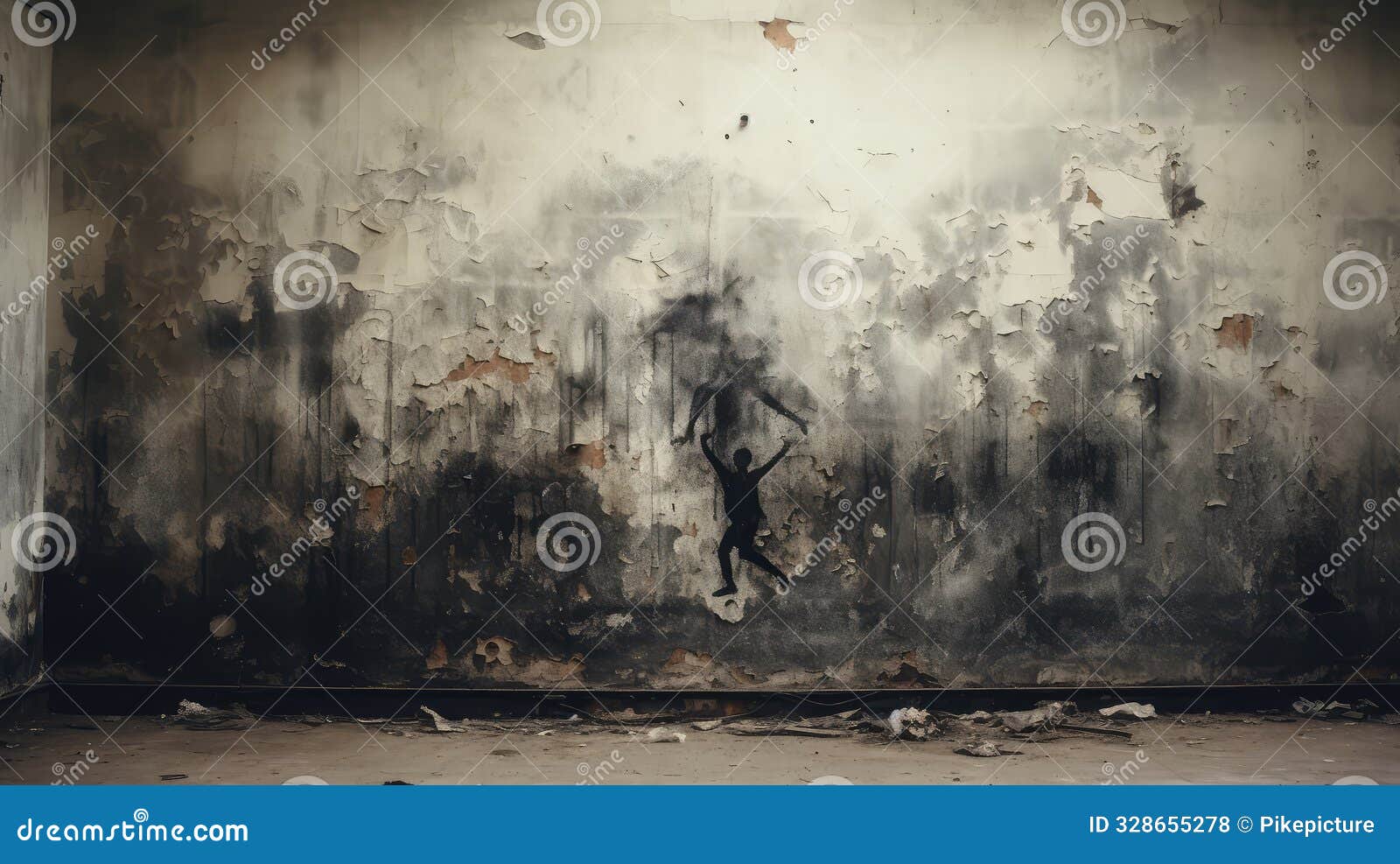Blackened burned wall stock illustration. Illustration of abandoned ...