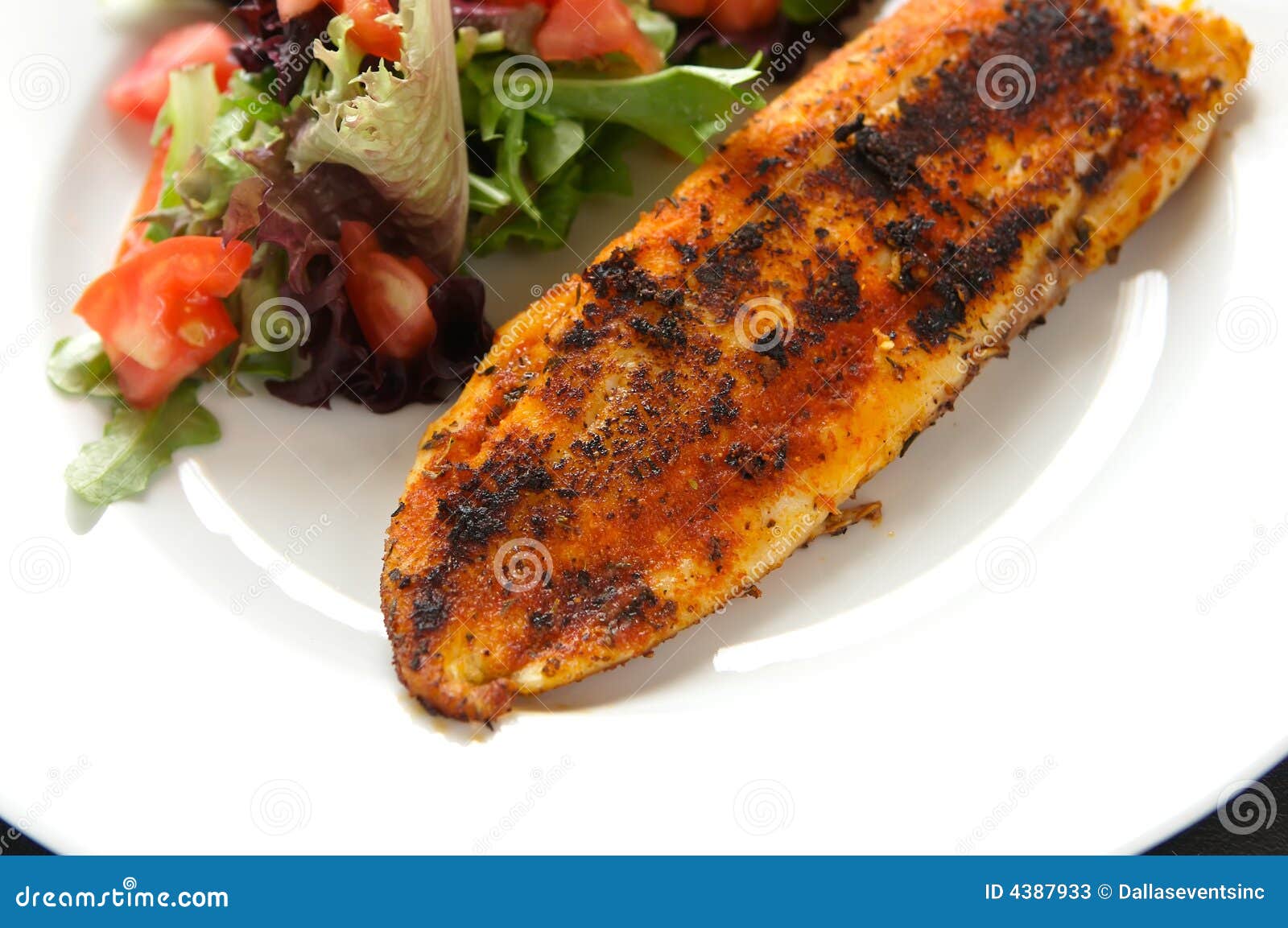 Blackened Fillet of White Fish Stock Image - Image of fillet, lunch ...