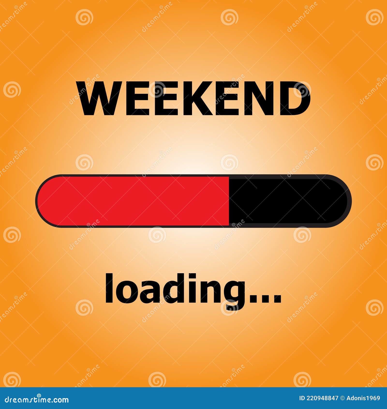 Weekend Loading. Loading Progress Bar. Vector Illustration ...