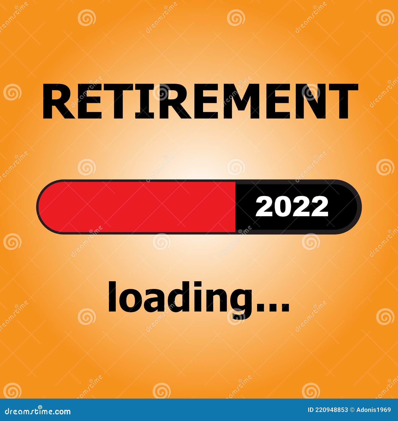 Retirement Loading 2022 on White Stock Image - Illustration of pension ...