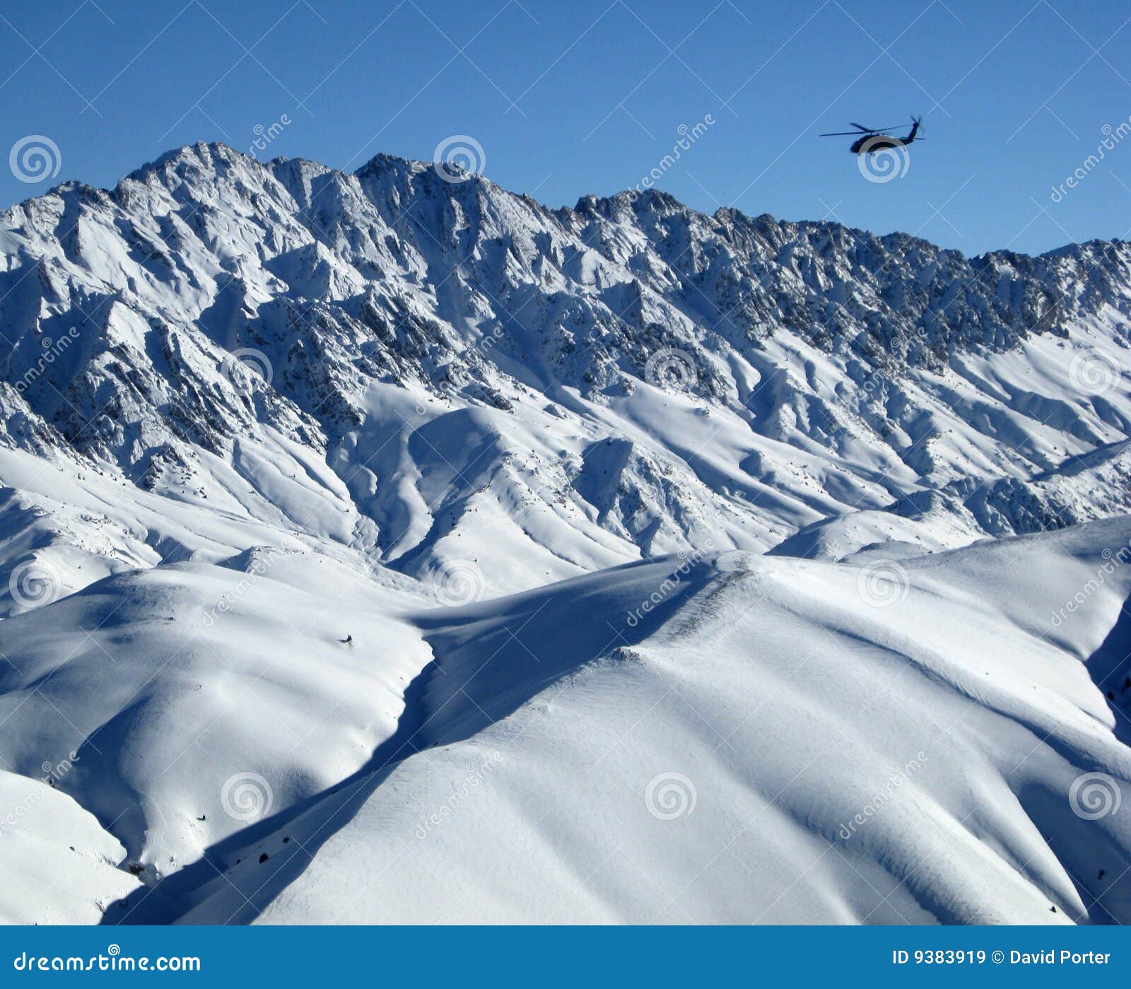 Blackhawk Over Snowy Afghanistan Mountains Stock Image - Image of ...