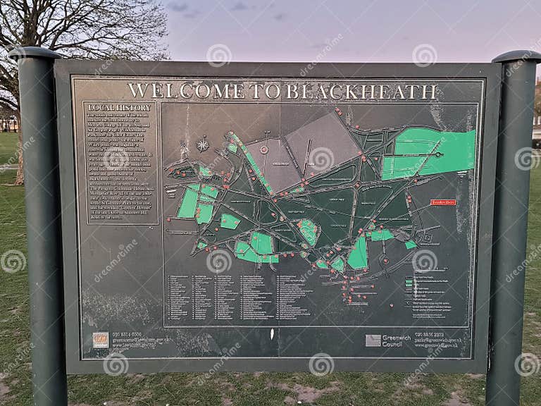 Blackheath map park editorial stock photo. Image of advertising - 215271033