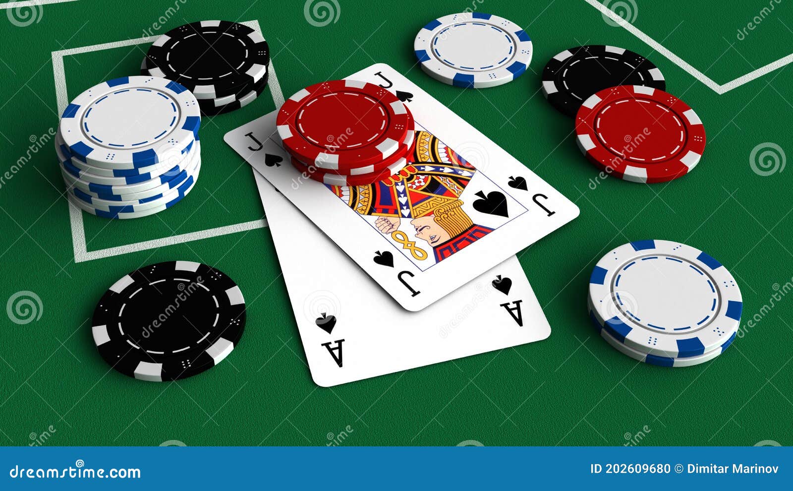 Blackjack stock illustration. Illustration of render - 202609680