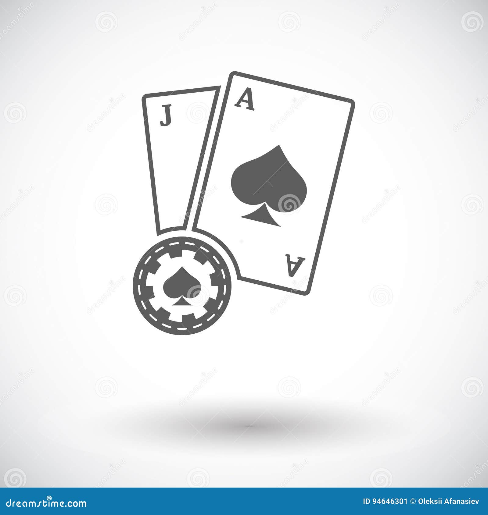 Blackjack stock vector. Illustration of game, flat, play - 94646301