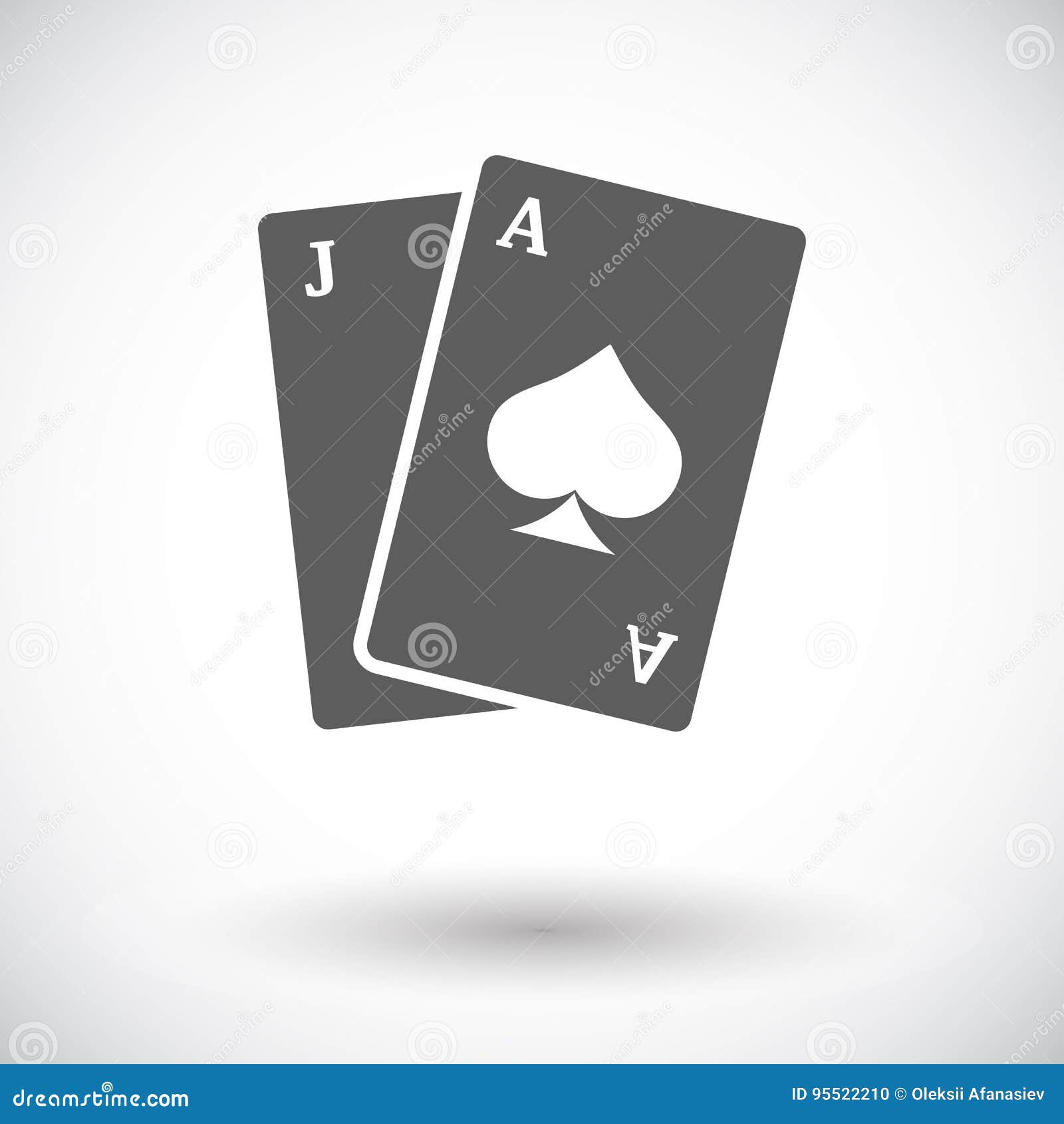 Blackjack stock vector. Illustration of blackjack, flat - 95522210