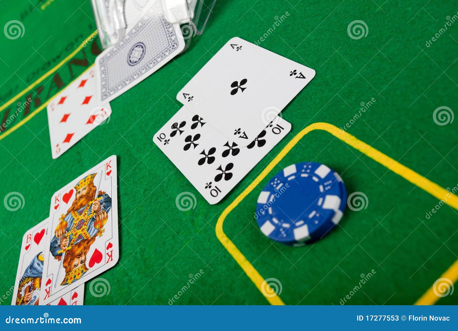 Blackjack Hand on Green Table Stock Image - Image of blackjack, mixed ...