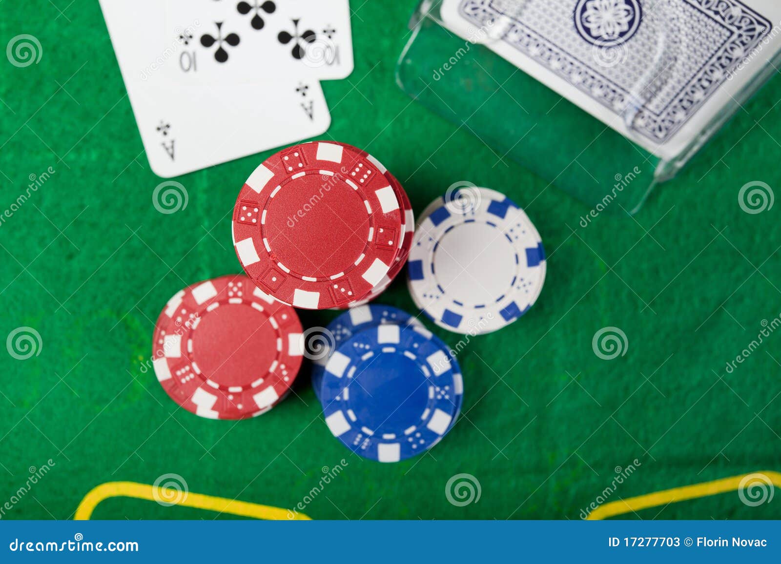 Blackjack Hand on Green Table Stock Image - Image of payment, colors ...