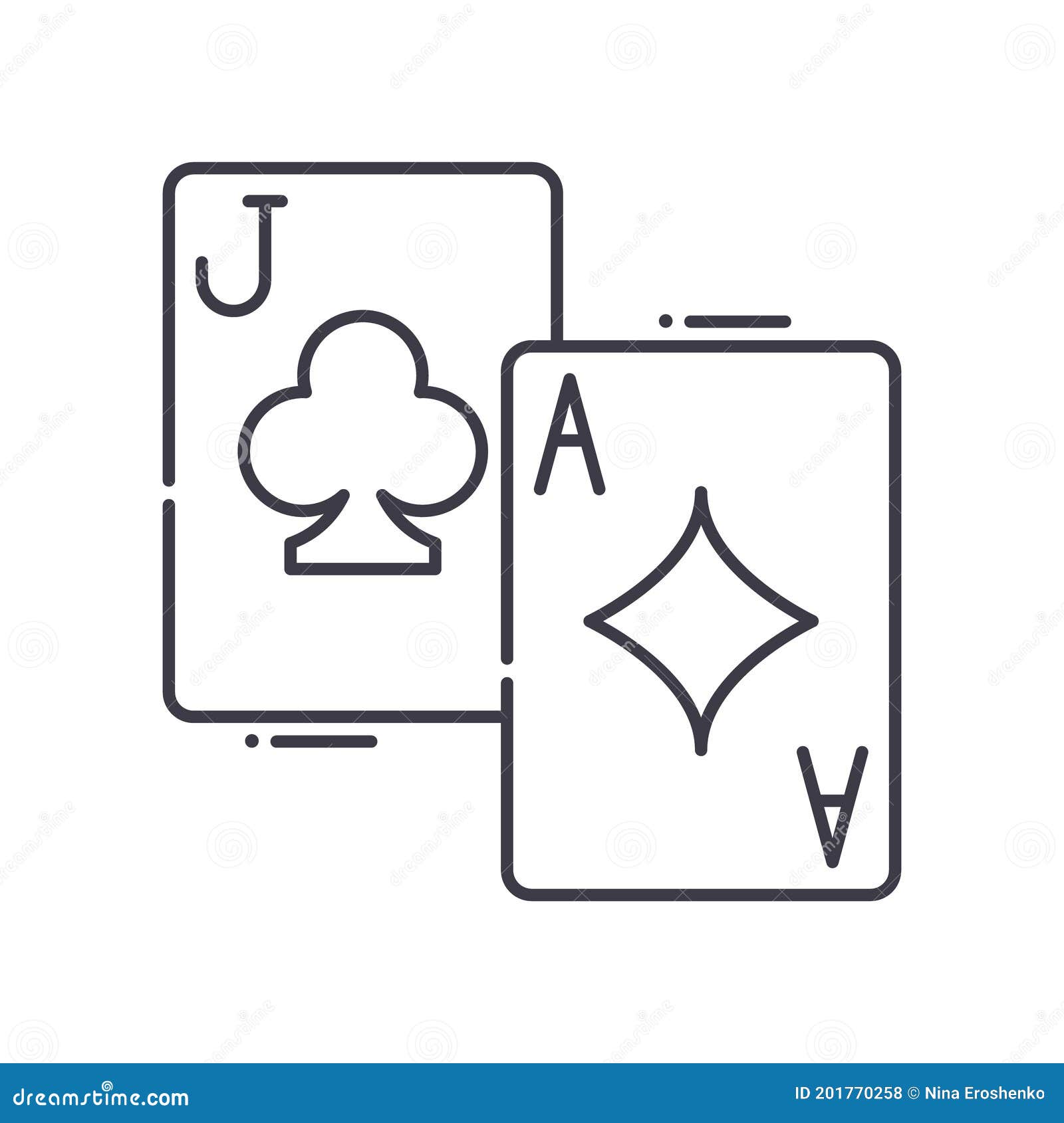 Blackjack Icon, Linear Isolated Illustration, Thin Line Vector, Web ...