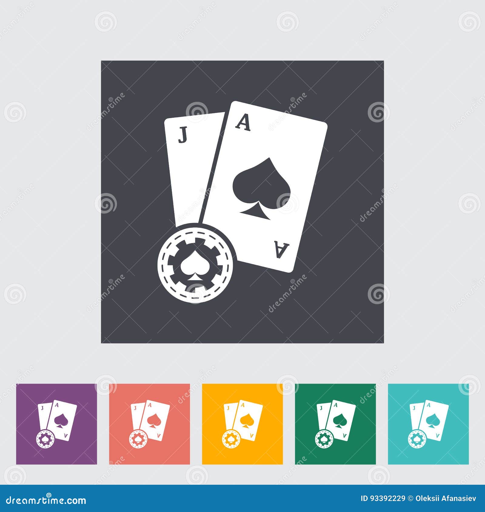 Blackjack stock vector. Illustration of flat, hand, royal - 93392229