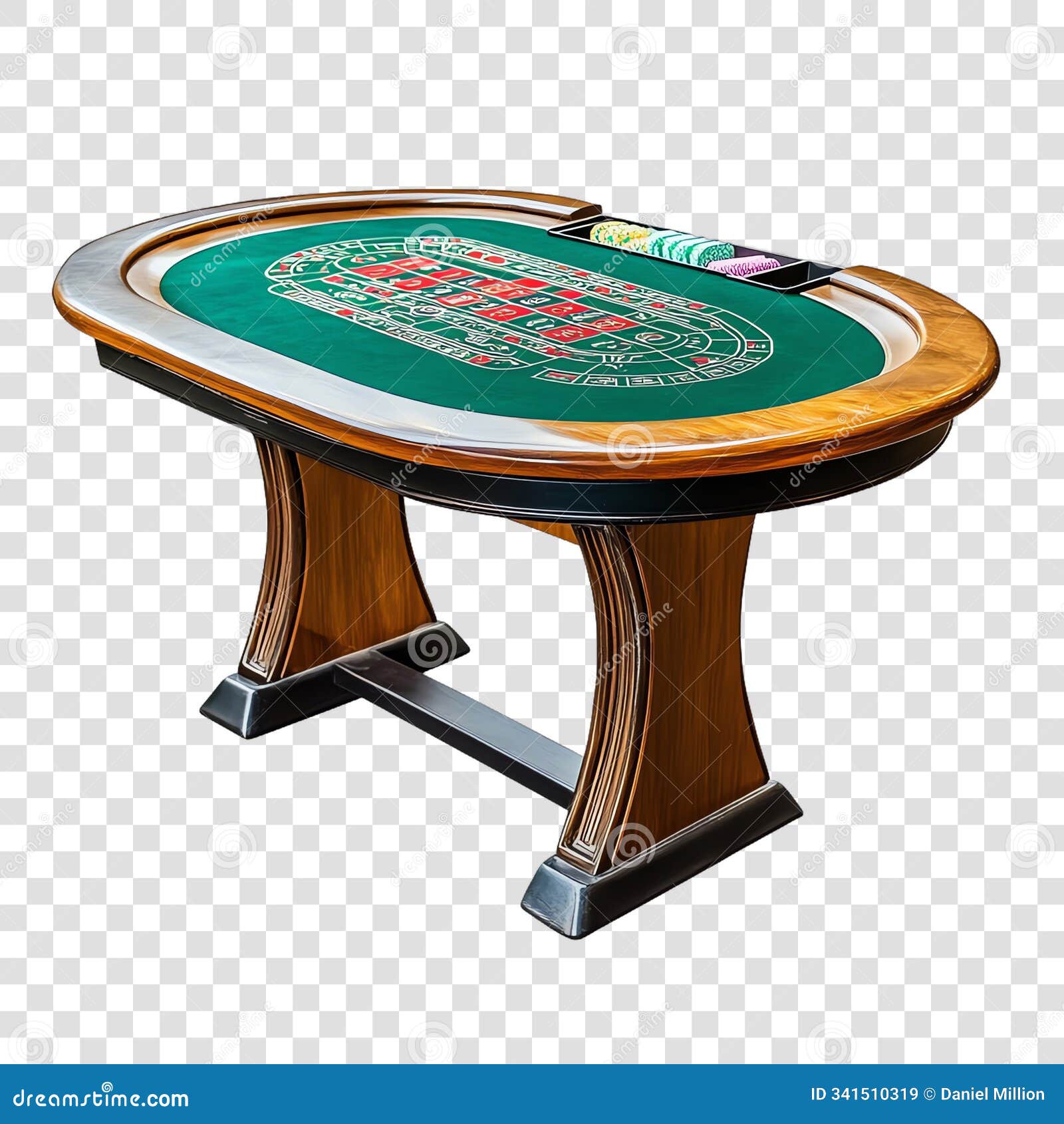 Blackjack Table Isolated On White Background Royalty-Free Cartoon ...