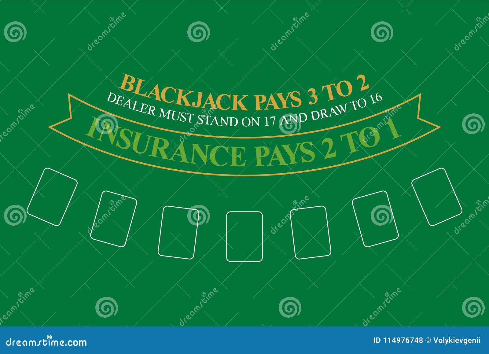 Blackjack Table Isolated On White Background Royalty-Free Cartoon ...