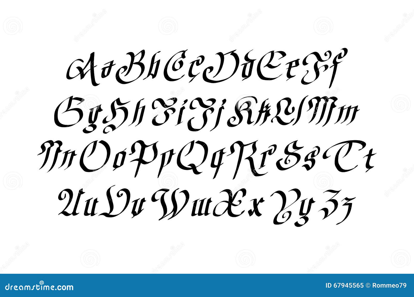 Gothic Calligraphy Writing