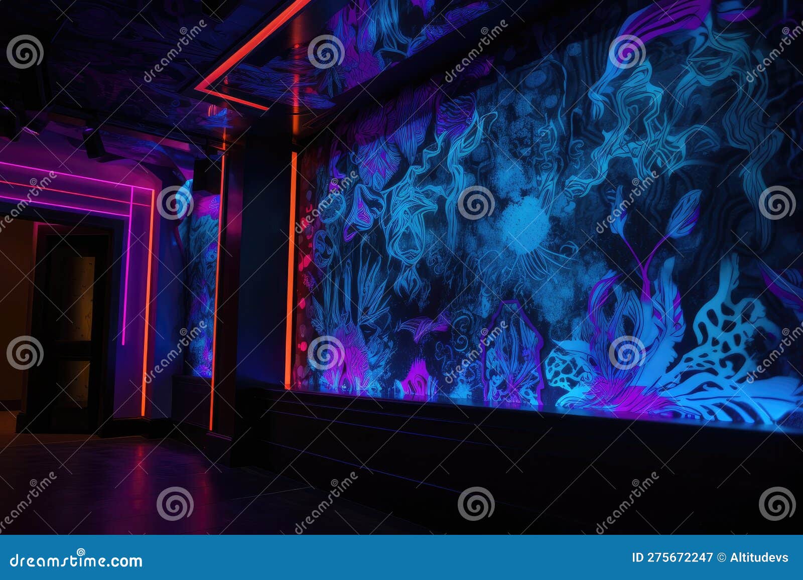 Blacklight and Uv-reactive Installation Piece Showcasing an Interactive ...