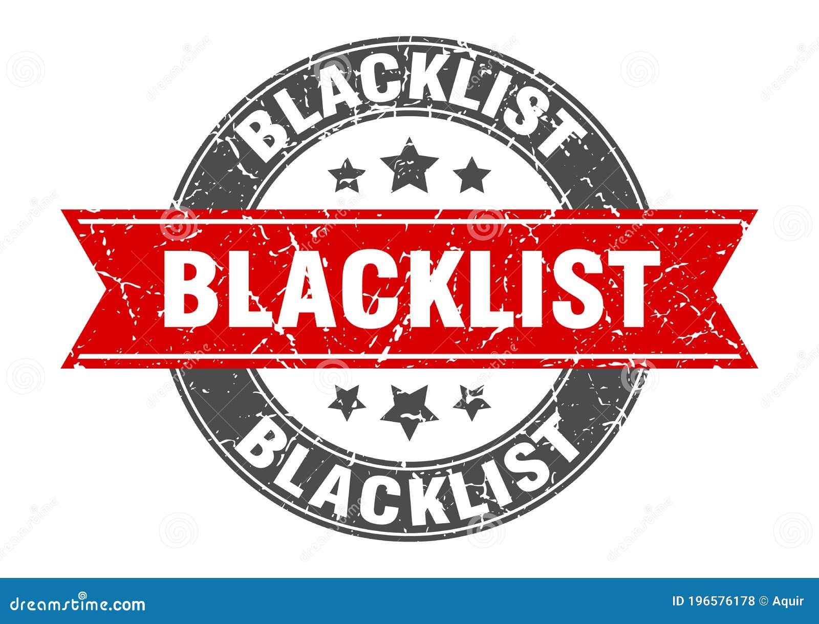 Blacklist Round Stamp with Ribbon. Label Sign Stock Vector ...