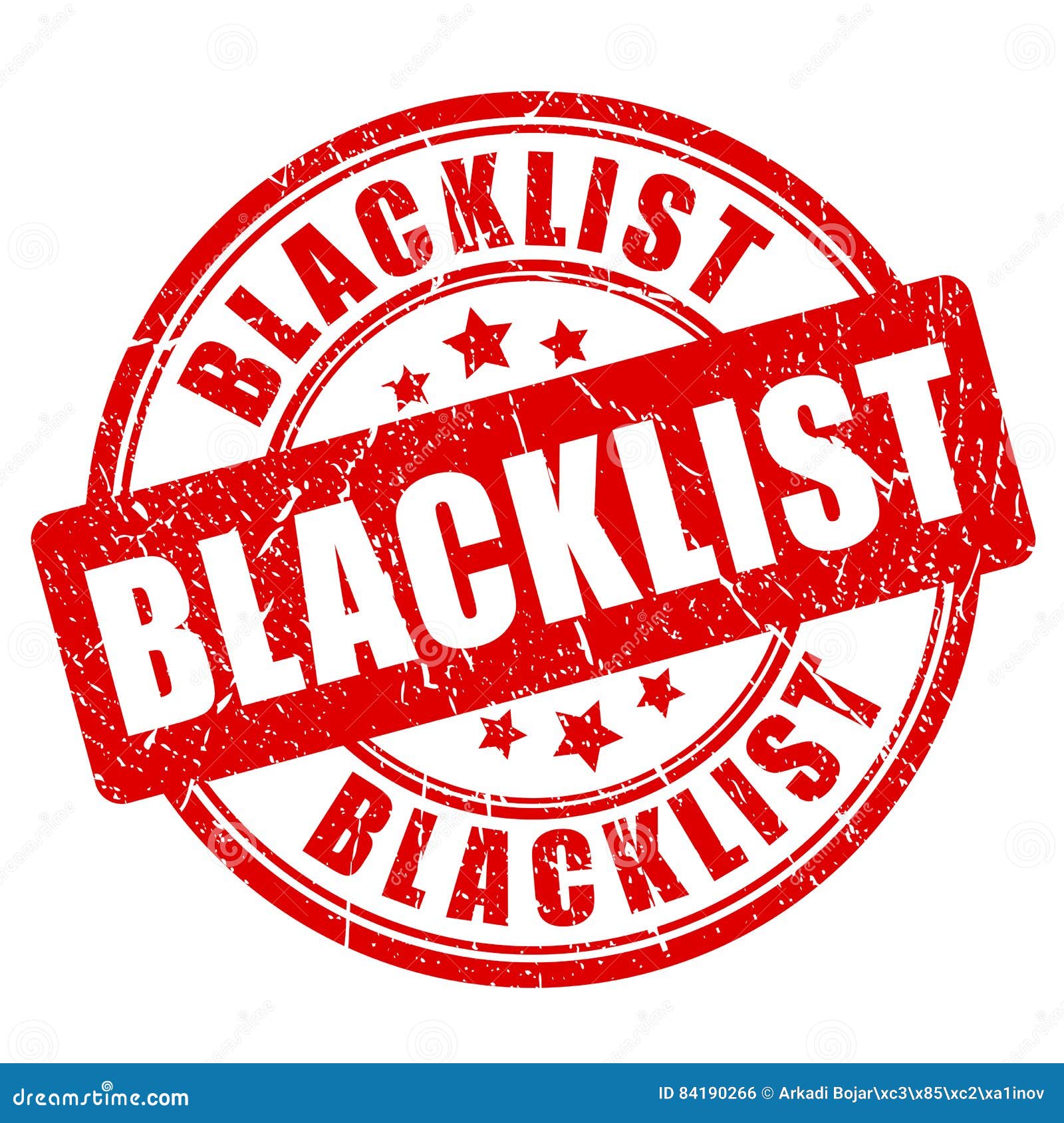 Blacklist rubber stamp stock vector. Illustration of isolated - 84190266