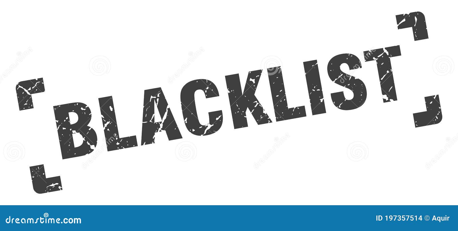 Blacklist Stamp. Square Grunge Sign Isolated on White Background Stock ...