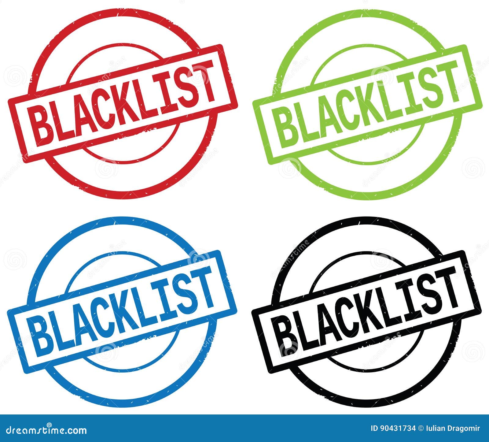 BLACKLIST Text, on Round Simple Stamp Sign. Stock Illustration ...