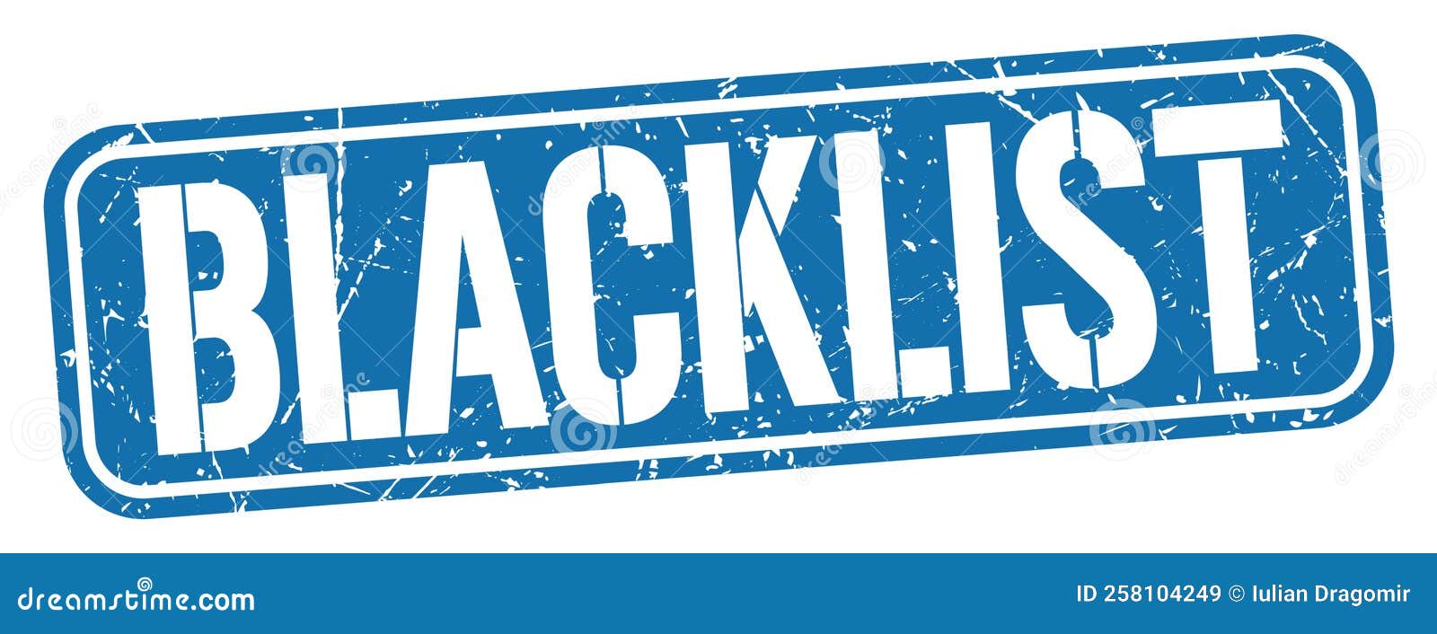 BLACKLIST Text Written on Blue Stamp Sign Stock Illustration ...