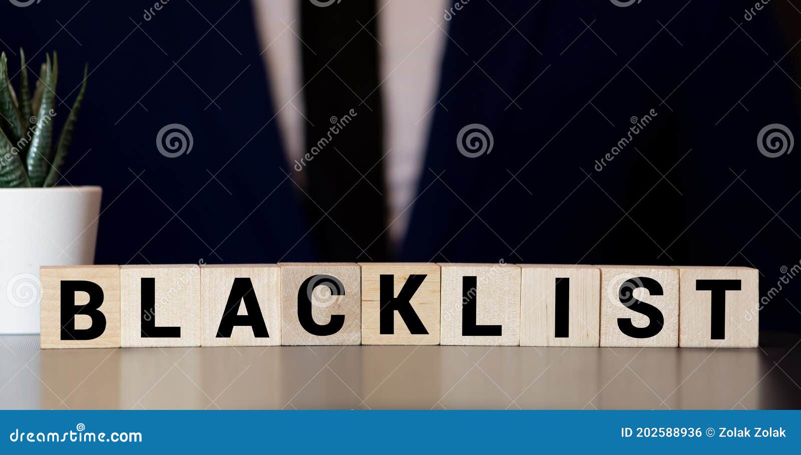 BLACKLIST Word Made with Building Blocks Stock Photo - Image of typo ...