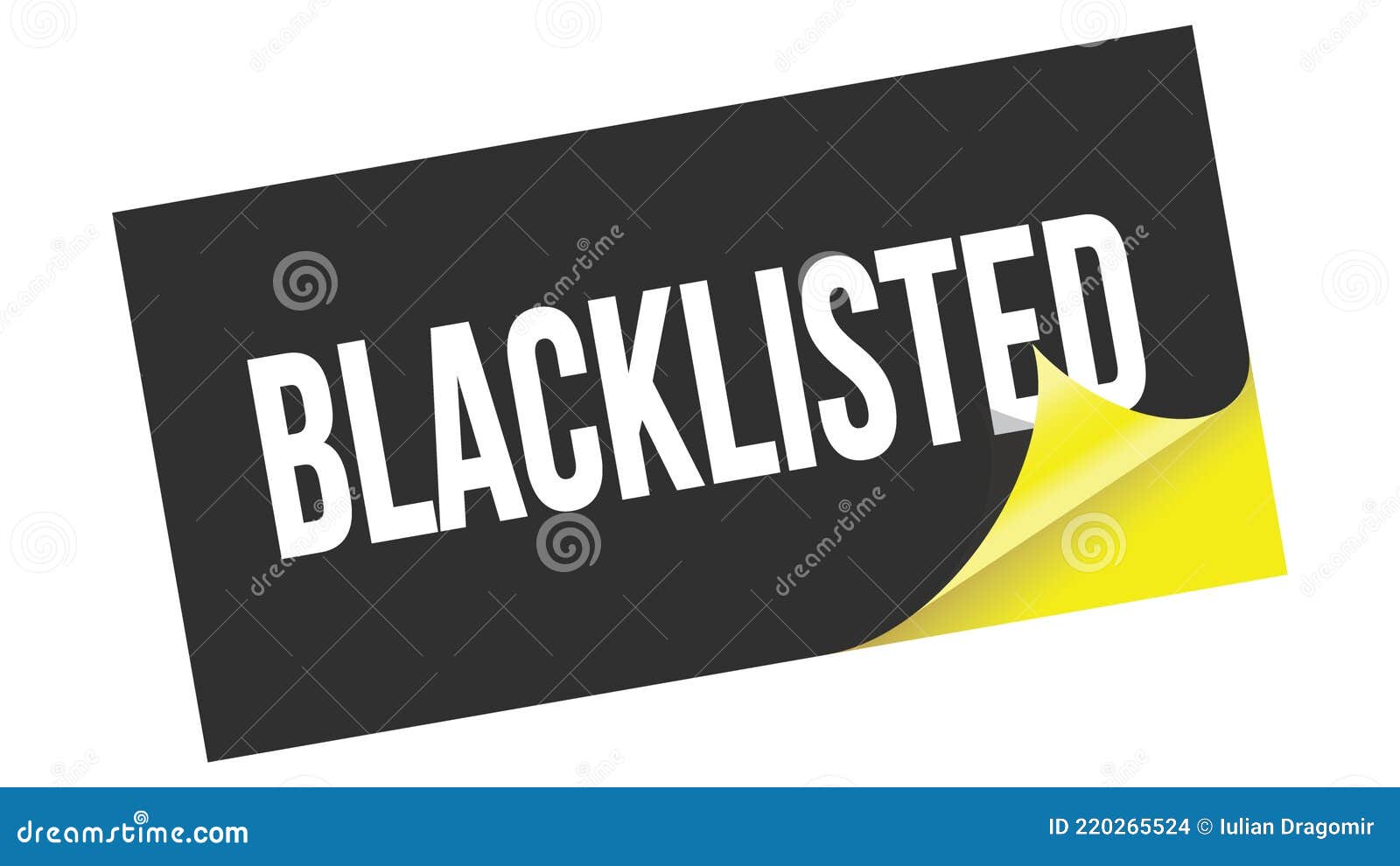 BLACKLISTED Text on Black Yellow Sticker Stamp Stock Illustration ...
