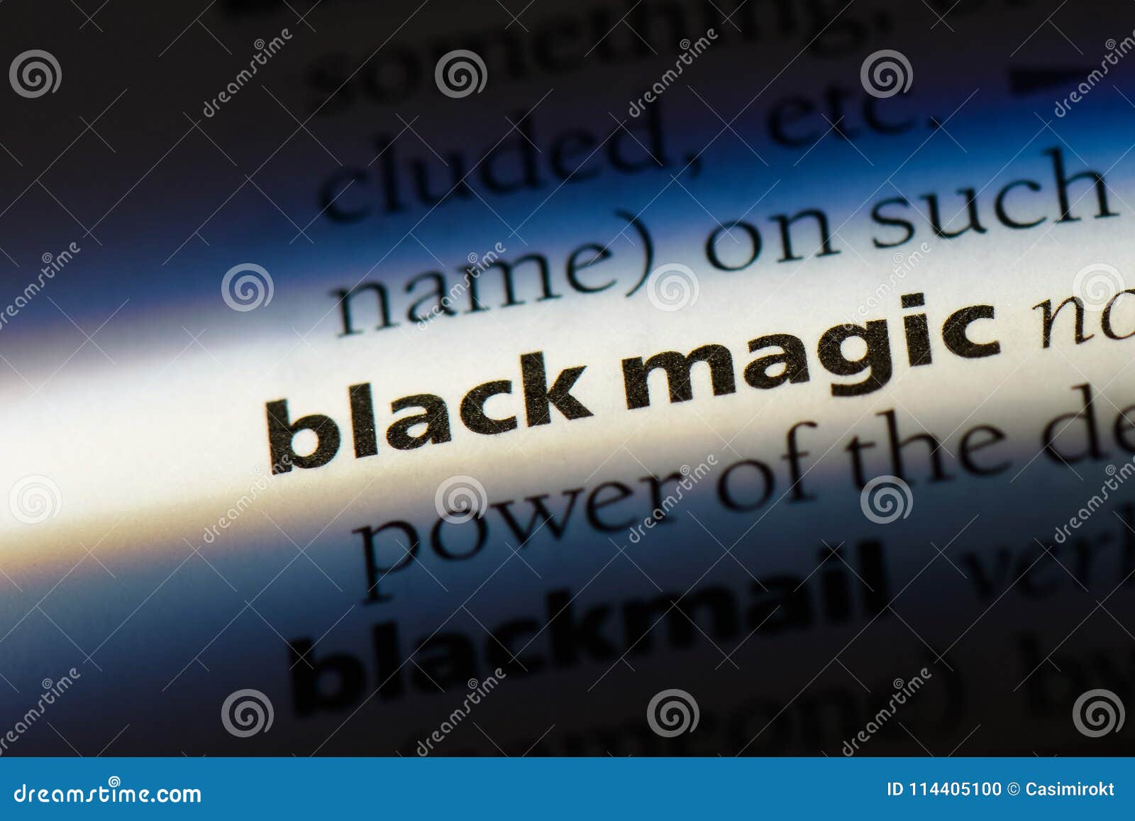 Blackmagic stock photo. Image of english, printed, idea - 114405100