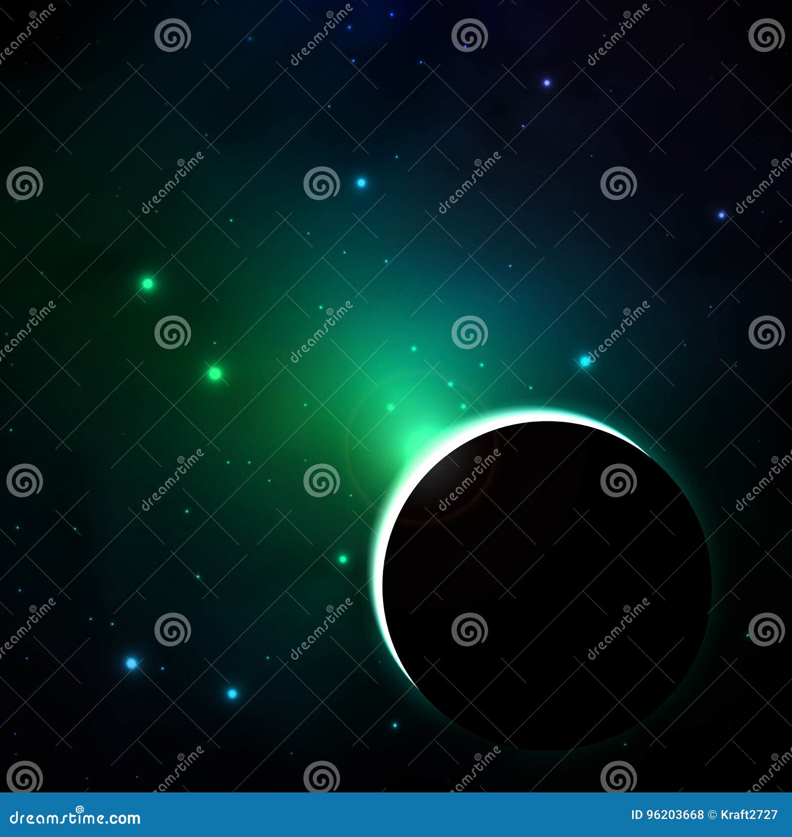 Blackout of the Planet in Space Stock Vector - Illustration of fantasy ...