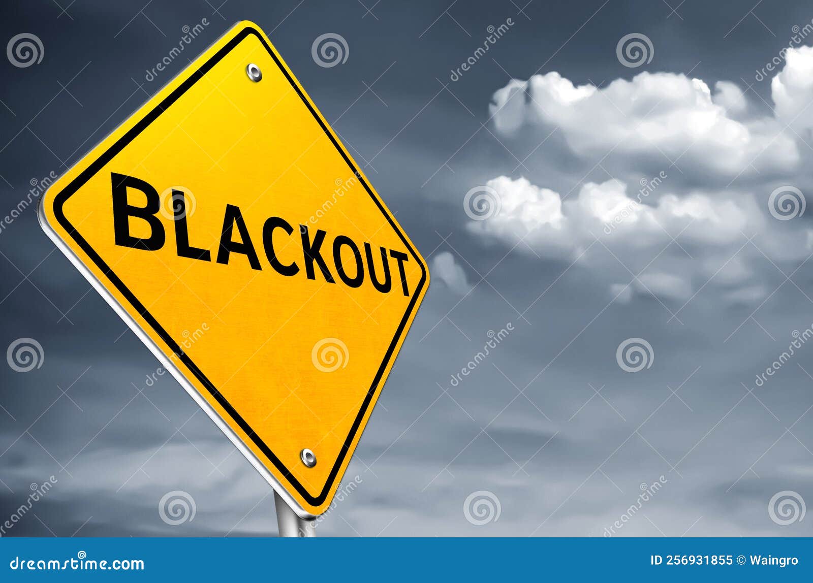 Blackout - Road Sign Warning Stock Image - Image of blackout, road ...