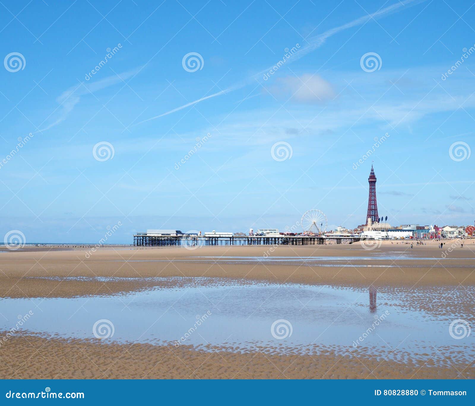 Blackpool Beach stock photo. Image of destination, tide - 80828880