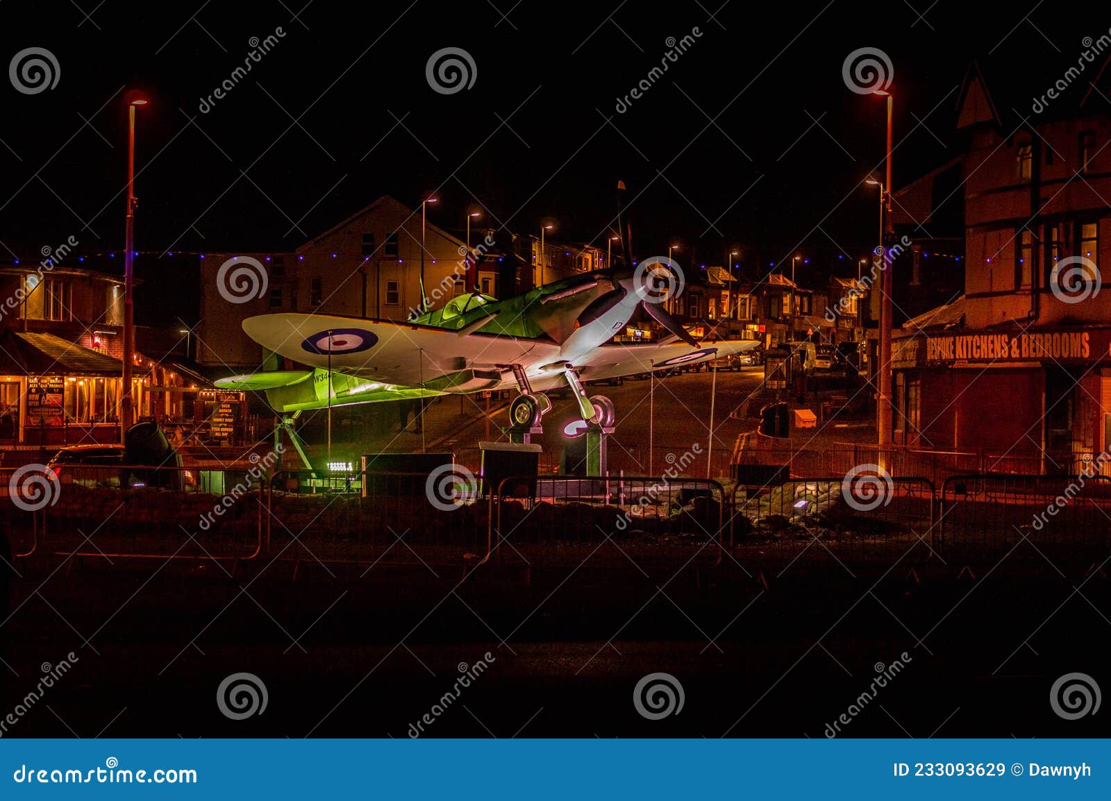 Blackpool Illuminations Spitfire Airplane Editorial Stock Image - Image ...