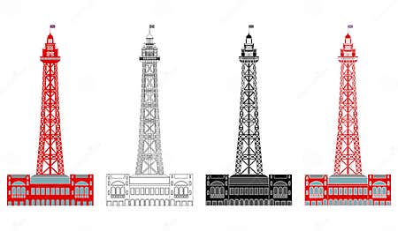 Blackpool Tower in Front View Stock Vector - Illustration of lancashire ...